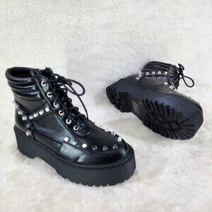 Lemonade | Shoes | New Emo Punk Studded Combat Platform Sneaker Boots ...